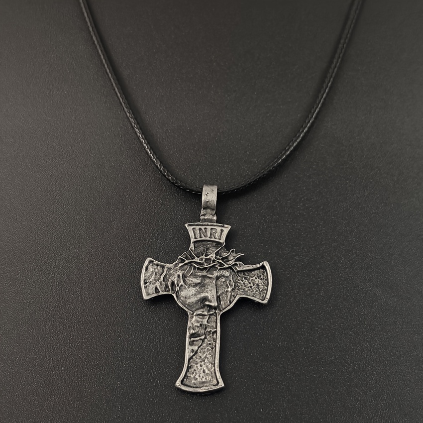 Vintage Crown Thorns Cross Pendant Necklace For Men Women - Temu Ireland