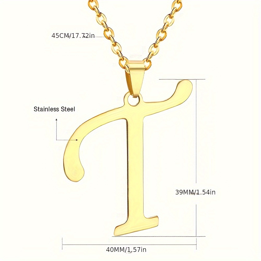 Minimalist Golden English Letter A z Pendant Stainless Steel - Temu ...