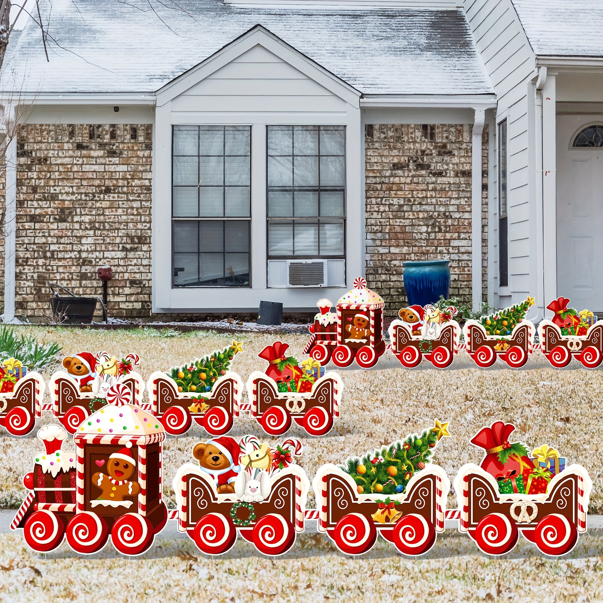 Christmas Decorations Outdoor Yard Train Lawn Sign - Temu
