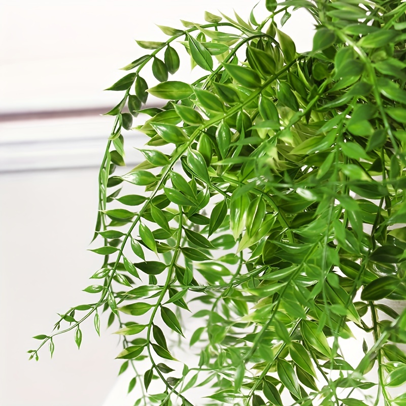 24個 フェイクシダレヤナギ 人工吊り下げ植物 プラスチック製 緑の葉植物 フェイクつる 吊り下げつる ガーランド 家庭用 屋内 屋外 顔の