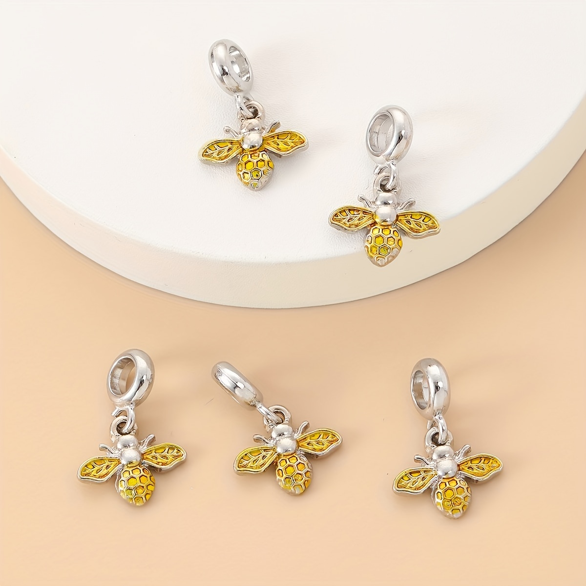 5pcs Simple Rainbow Moth Bee Parrot Pendant Colorful Rhinestone ...