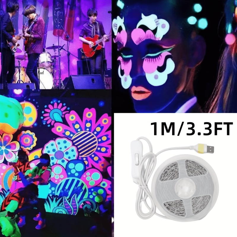 Led Black Light Bar Usb Flexible Black Light Strip Glow Neon - Temu Canada