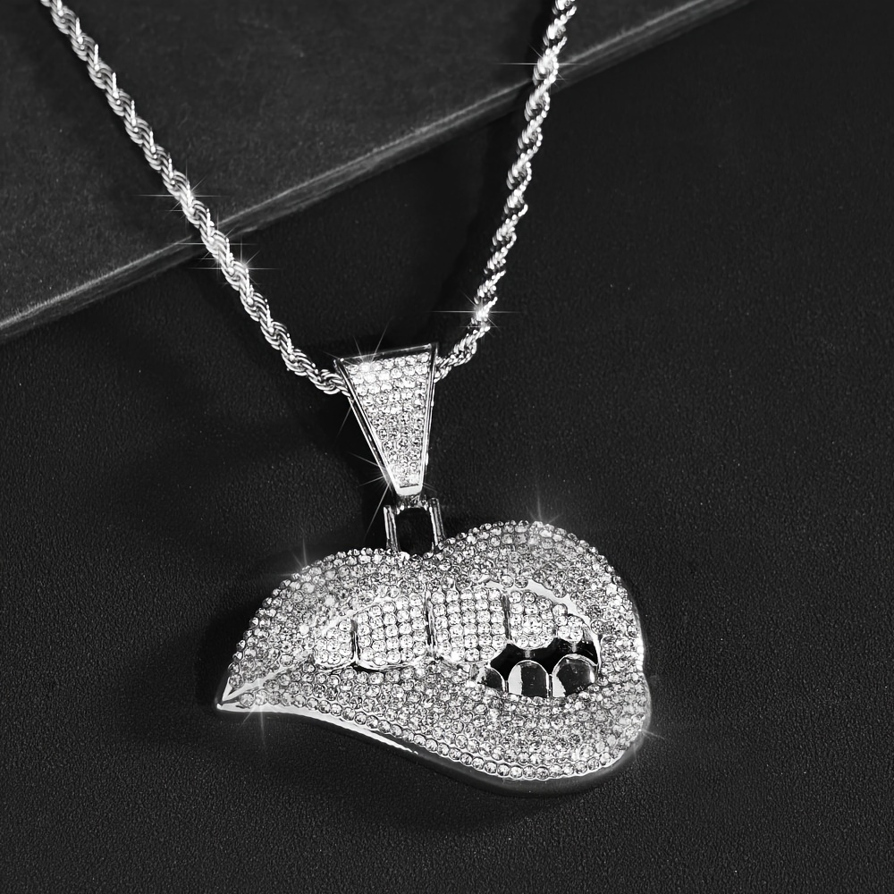 Lip Shape Pendant Necklace Hip Hop Style Fashion Necklace - Temu United ...