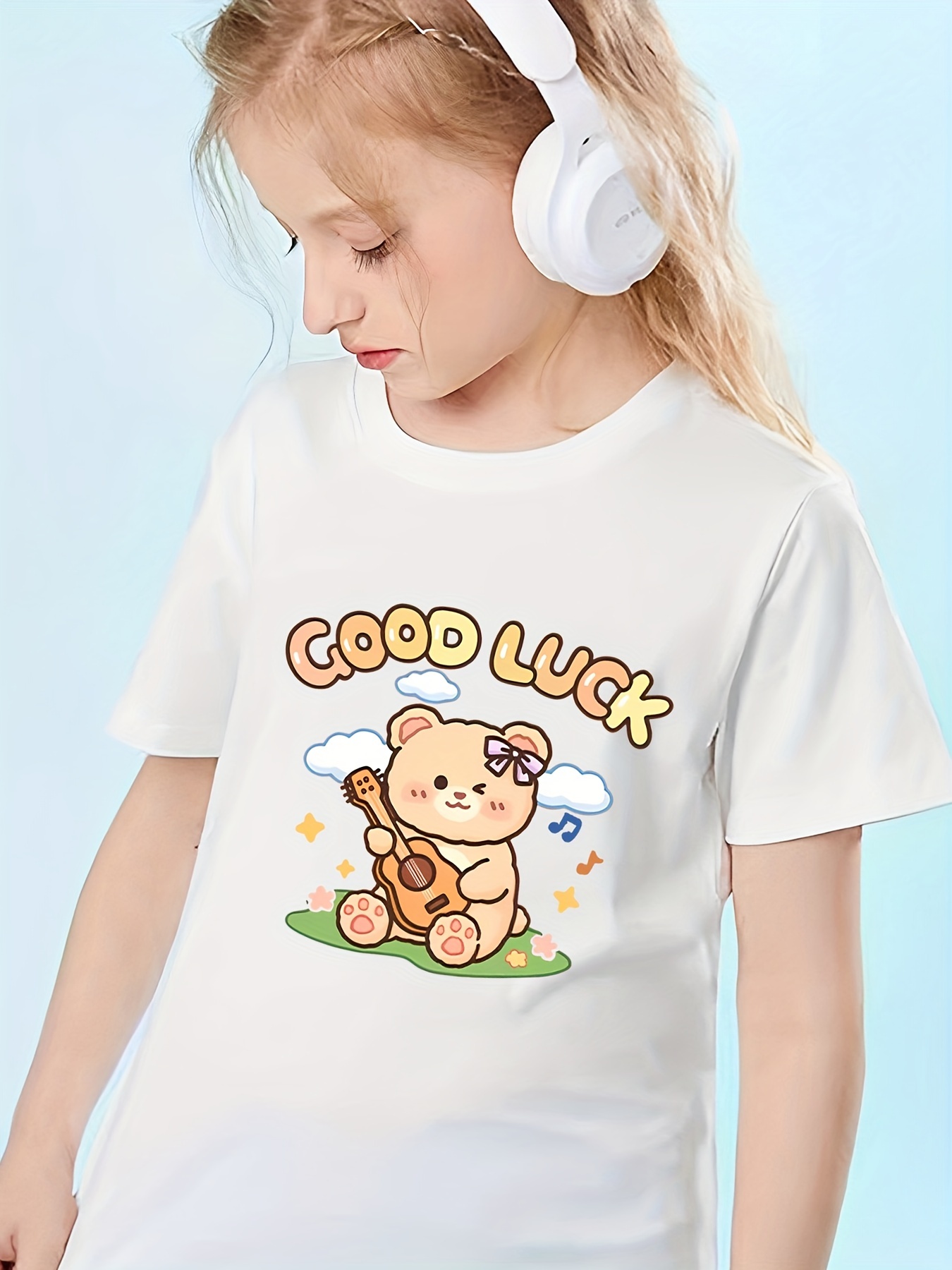 Good Luck Bear Print Boys Creative T shirt Clothes Kids - Temu Ireland