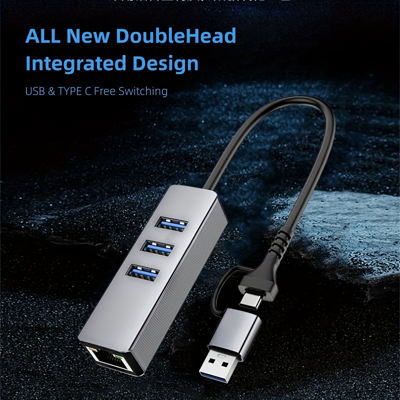 Dock Station Gigabit 1000mbps Rj45 3 Ports Usb c Splitter - Temu