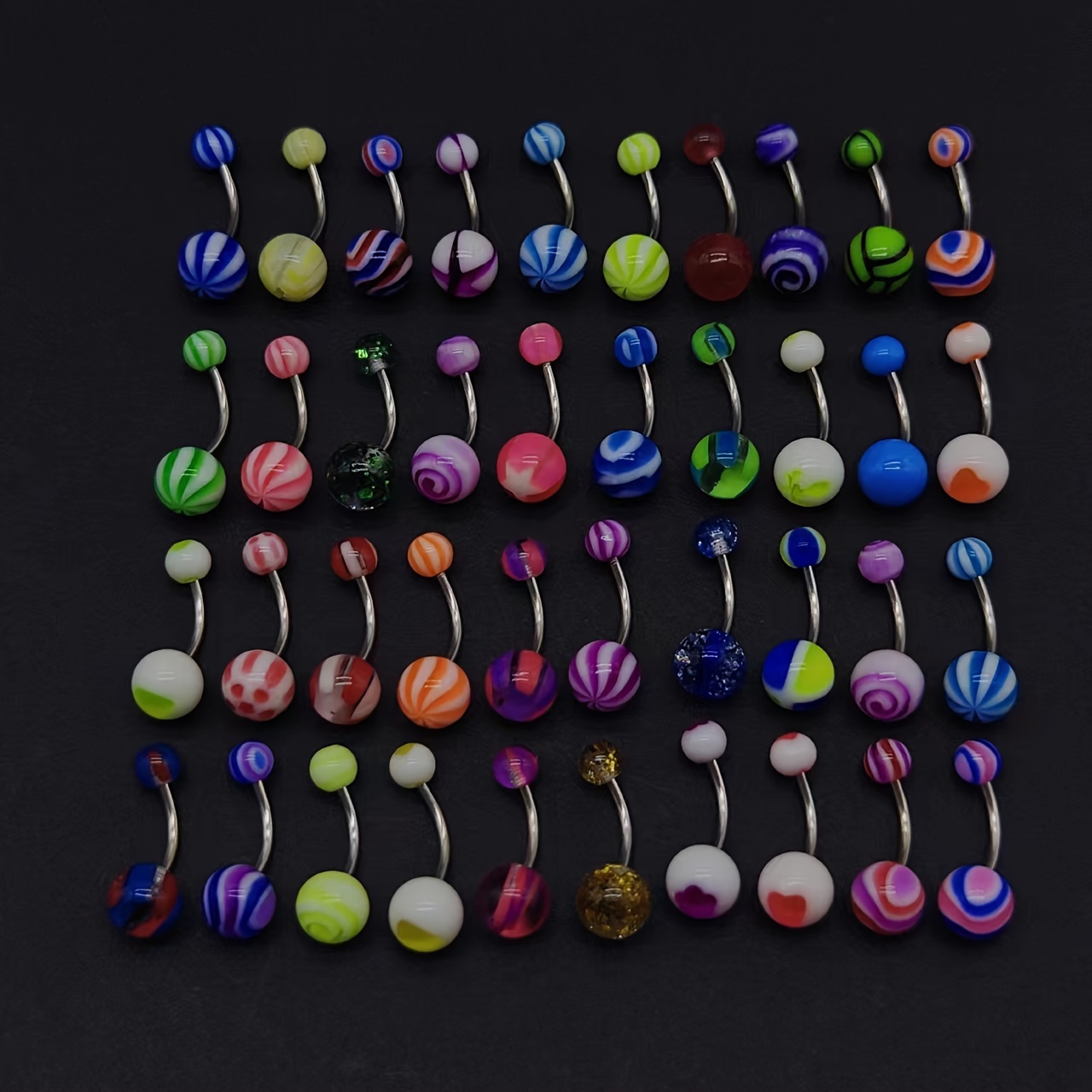 Random Mixed Color Belly Button Ring Set Punk Style - Temu Portugal