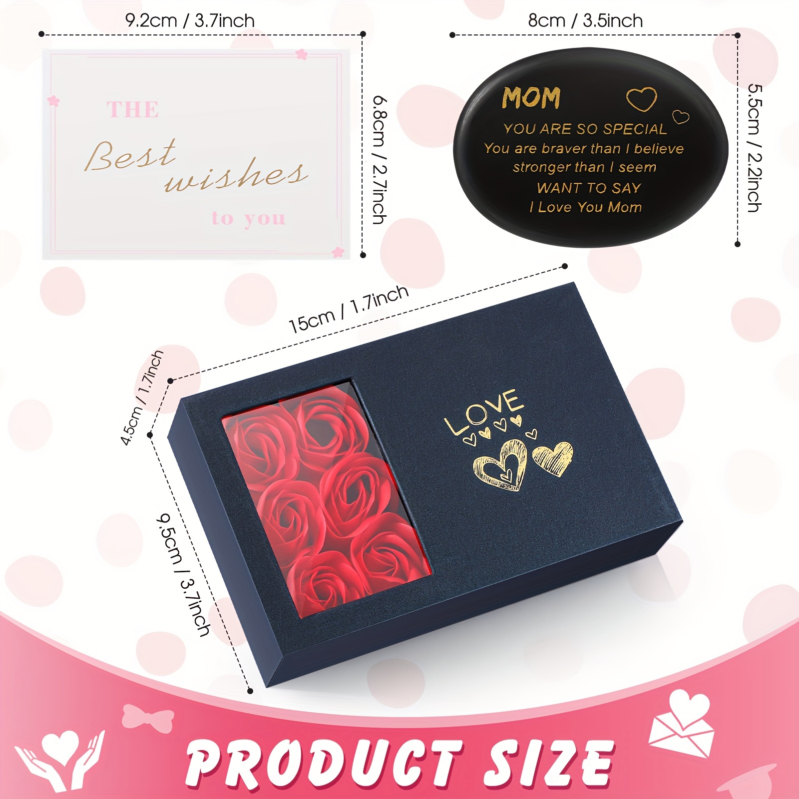 Pebble Carved Rose Flower Gift Box Set Small Business - Temu United Kingdom