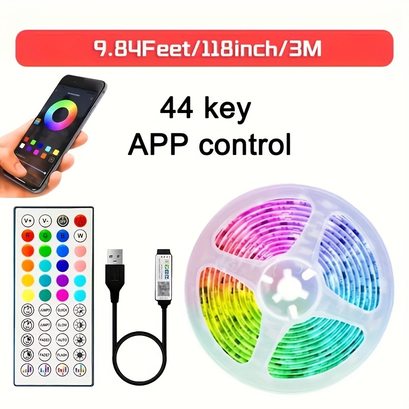 2835 Rgb Tv Background Led Light Bar 24 Keys 44 Keys App - Temu United ...