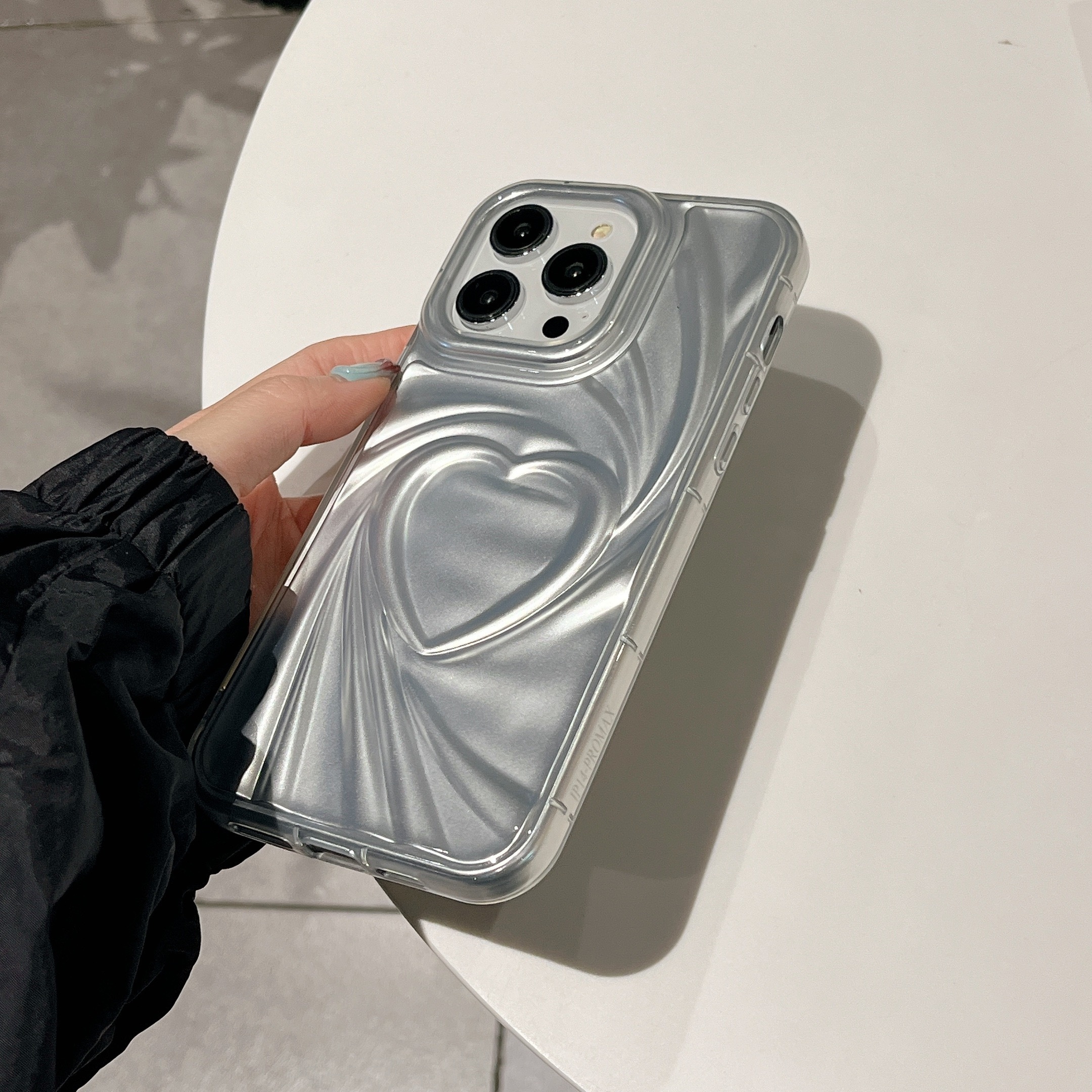 3d Heart Pattern Protective Shockproof Phone Case Iphone - Temu Australia