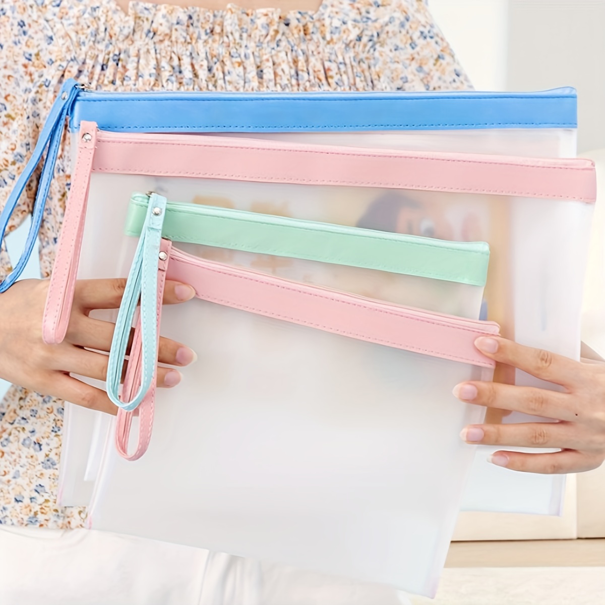 Transparent Frosted Document Bag Pu Waterproof Tote Bag Test - Temu Canada