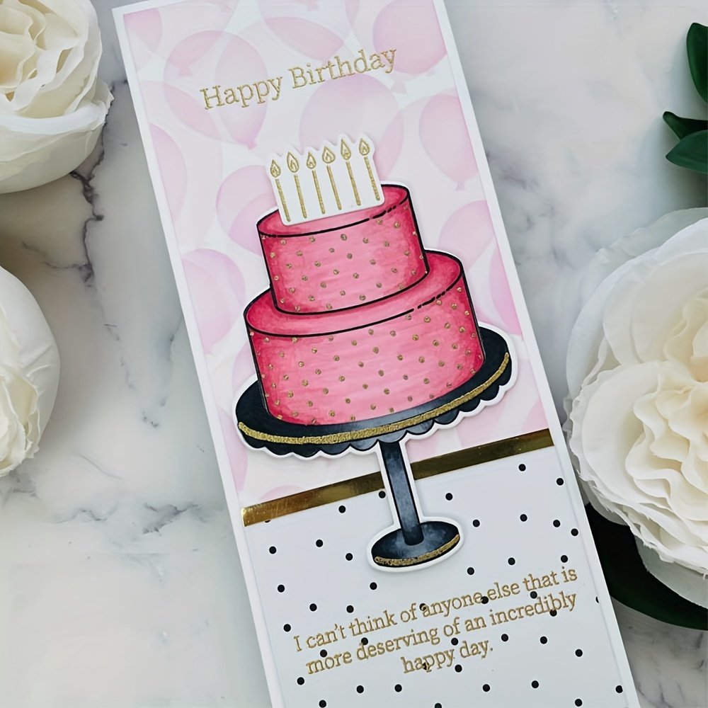 Birthday Sentiments Stamp And Cutting Dies Set For Diy Scrapbooking ...
