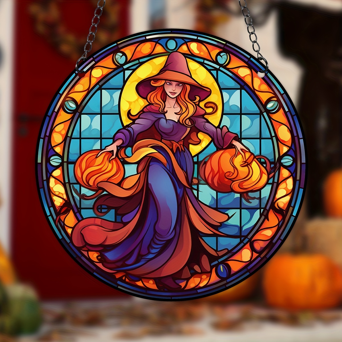 Witch Sun Catcher Wall Art Hanging Sculpture, Sun Moon And Magician ...