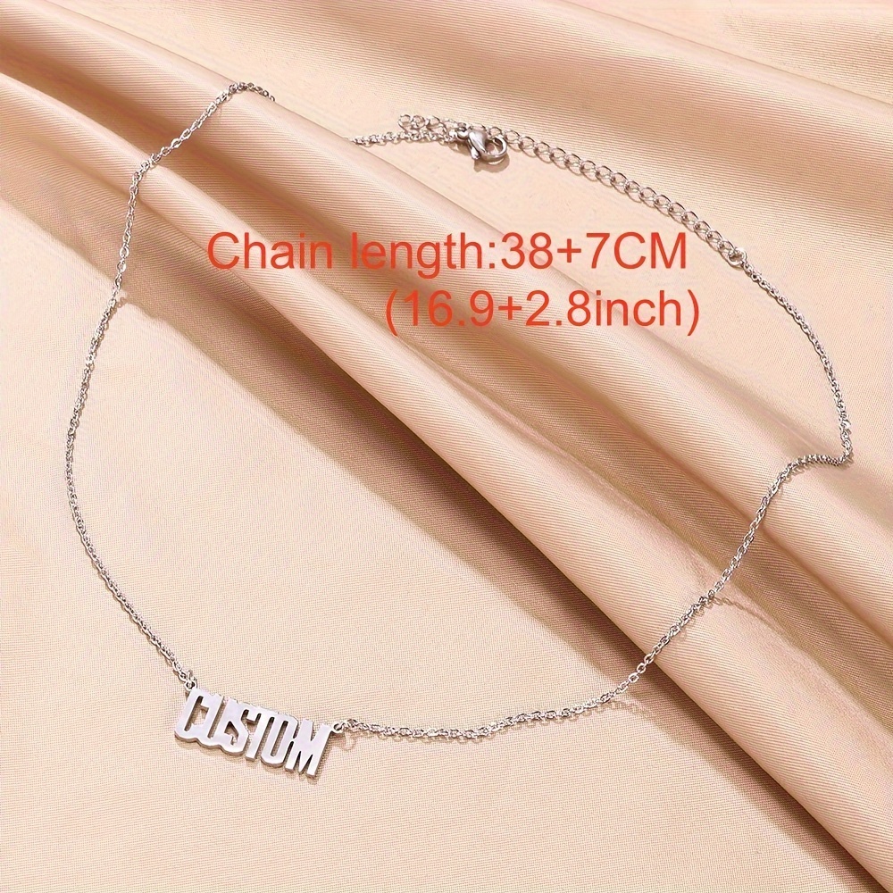 Stainless Steel Personalized Nameplate Pendant Necklace Men - Temu