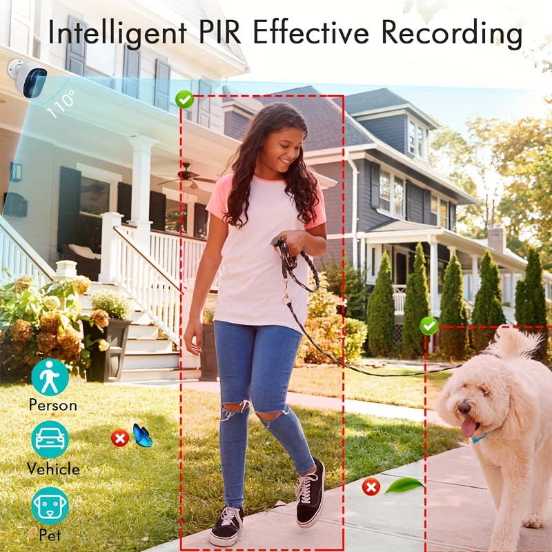 2k 보안 카메라 무선 실외 스포트라이트 및 사이렌 알람 양방향 오디오 컬러 나이트 비전 Ai 및 Pir 동작 감지