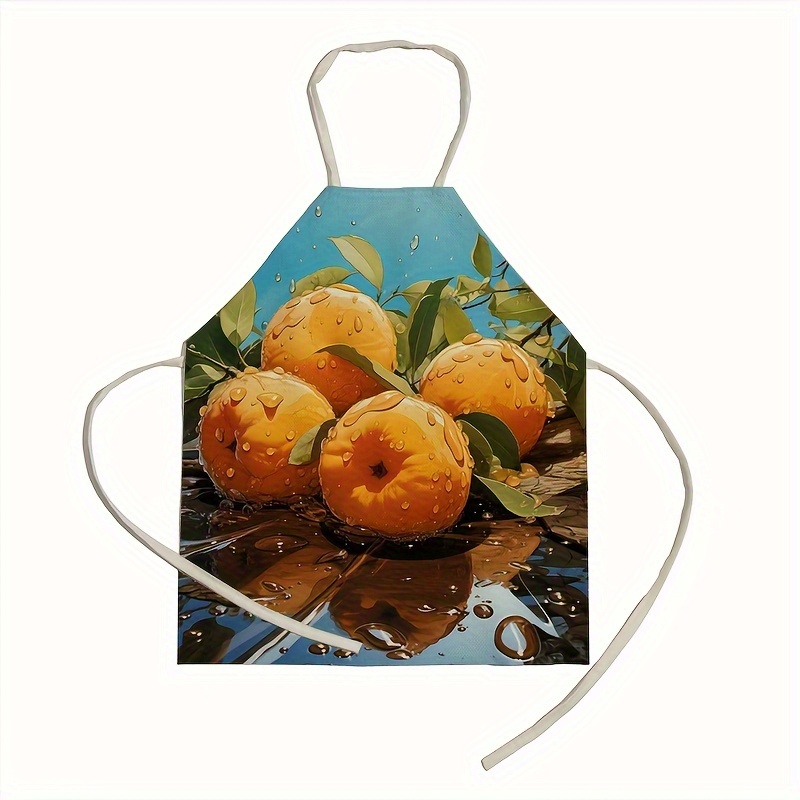 Linen Apron Fruit Pattern Apron Linen Sleeveless Kitchen - Temu Philippines