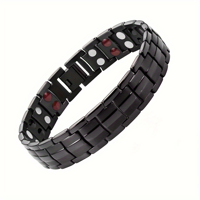 1pc Bracelet Titanium Steel Bracelet Double Row Magnets - Health & Household - Temu Kuwait