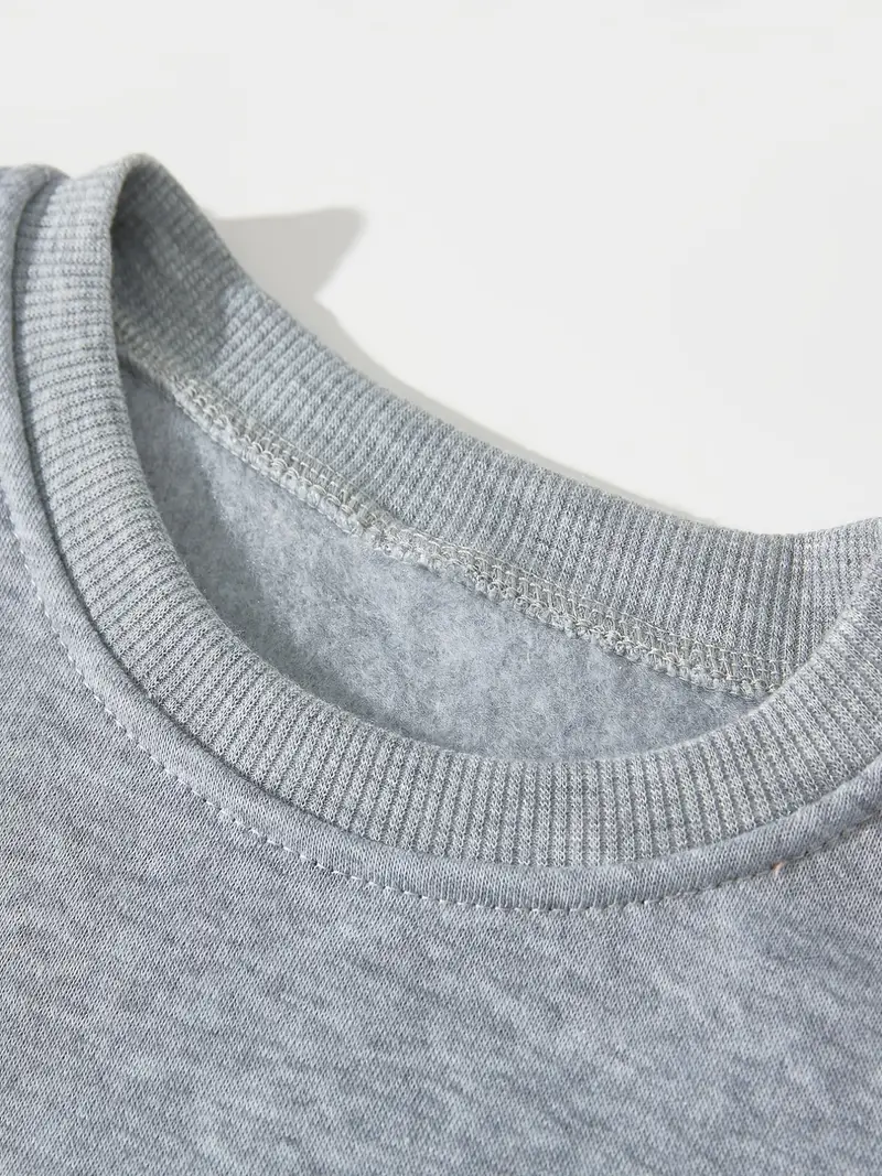 Letter Graphic Print Sweatshirt Long Sleeve Crew Neck Pullover