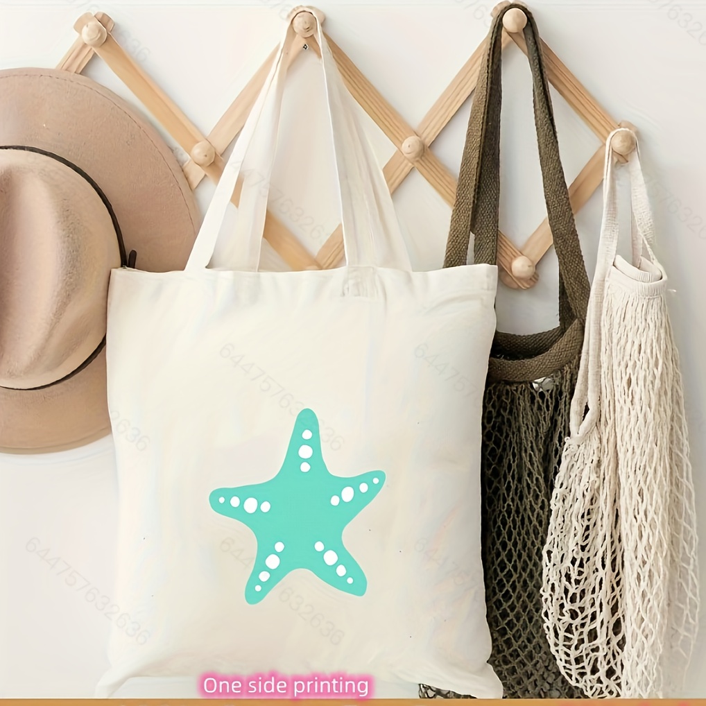 Starfish Seahorses Canvas Tote Bag Aesthetic Tote Bag Women - Temu New ...