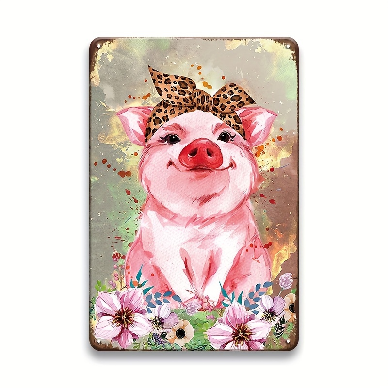 Pig Tin Signs Wall Art Retro Metal Tin Sign, Vintage Sign, Home Wall ...