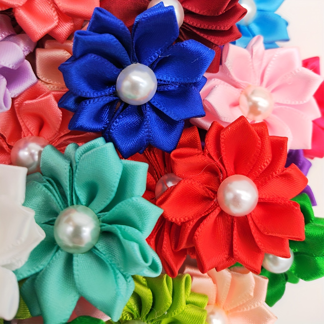 10pcs Dog Hair Bows Colors With Pearls Rubber Bands Grooming ...