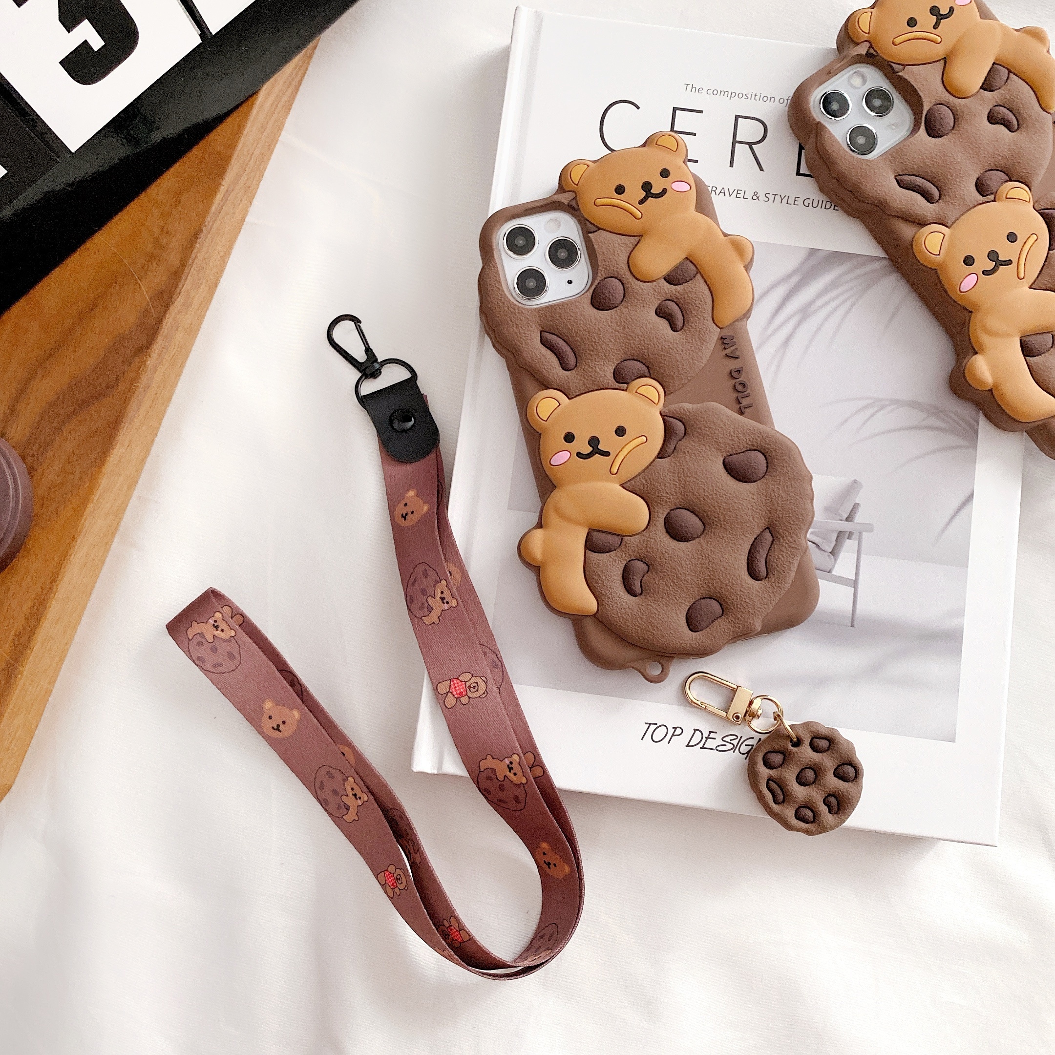 Cute Cookie Biscuit Bear Pattern Protective Shockproof Phone - Temu ...