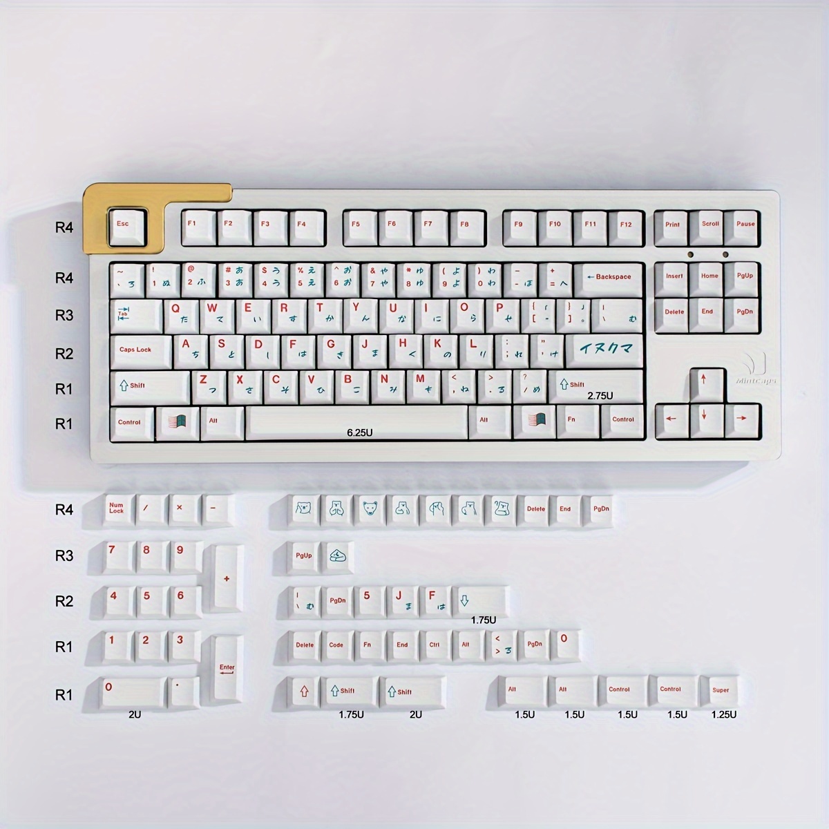 게임용 기계식 키보드 Diy 키트 데스크탑 컴퓨터 노트북 기계식 키보드 액세서리 키보드 캡 키캡만 포함된 체 Temu