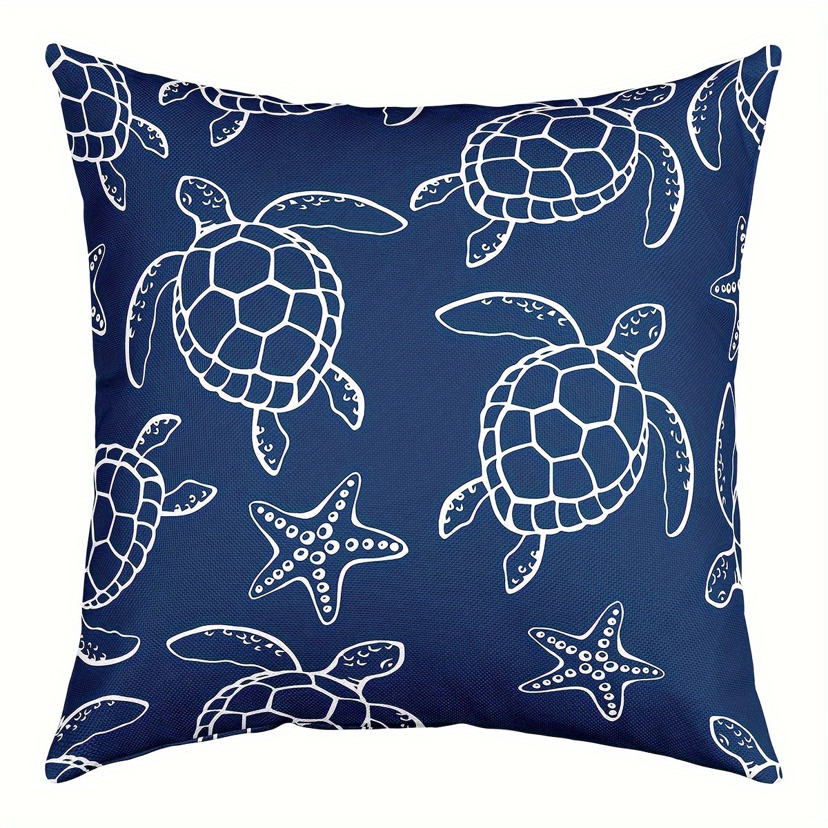Sea Turtles Pillow Cover Cute Sketch Starfish Decor Cushion - Temu ...