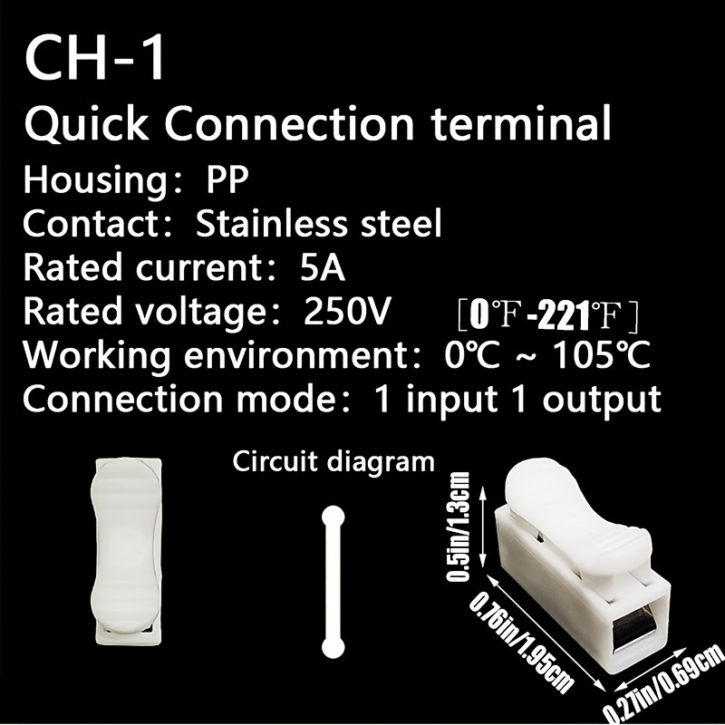 100pcs ch1 ch2 ch3 quick splice lock wire connectors 1 2 3pins cable ...