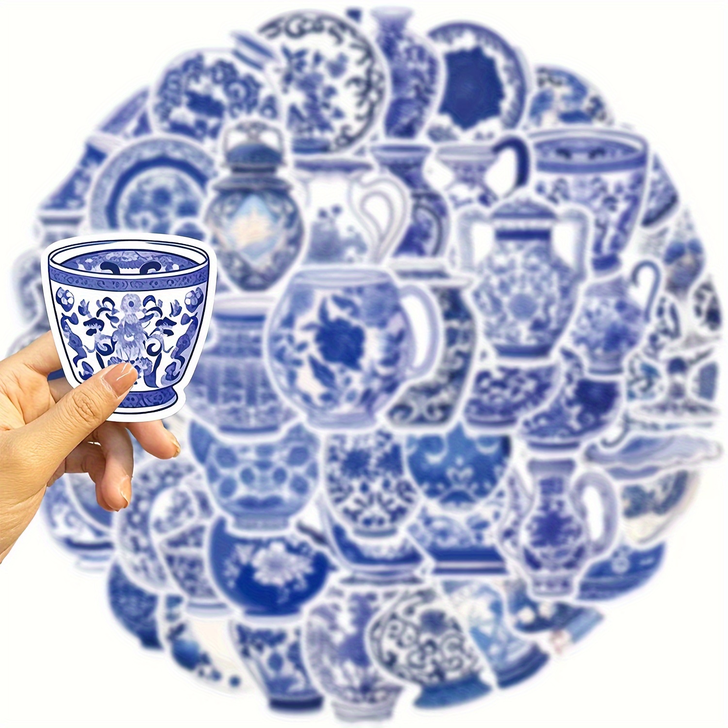 Blue White Porcelain Stickers Waterproof Decoration Stickers - Temu New ...