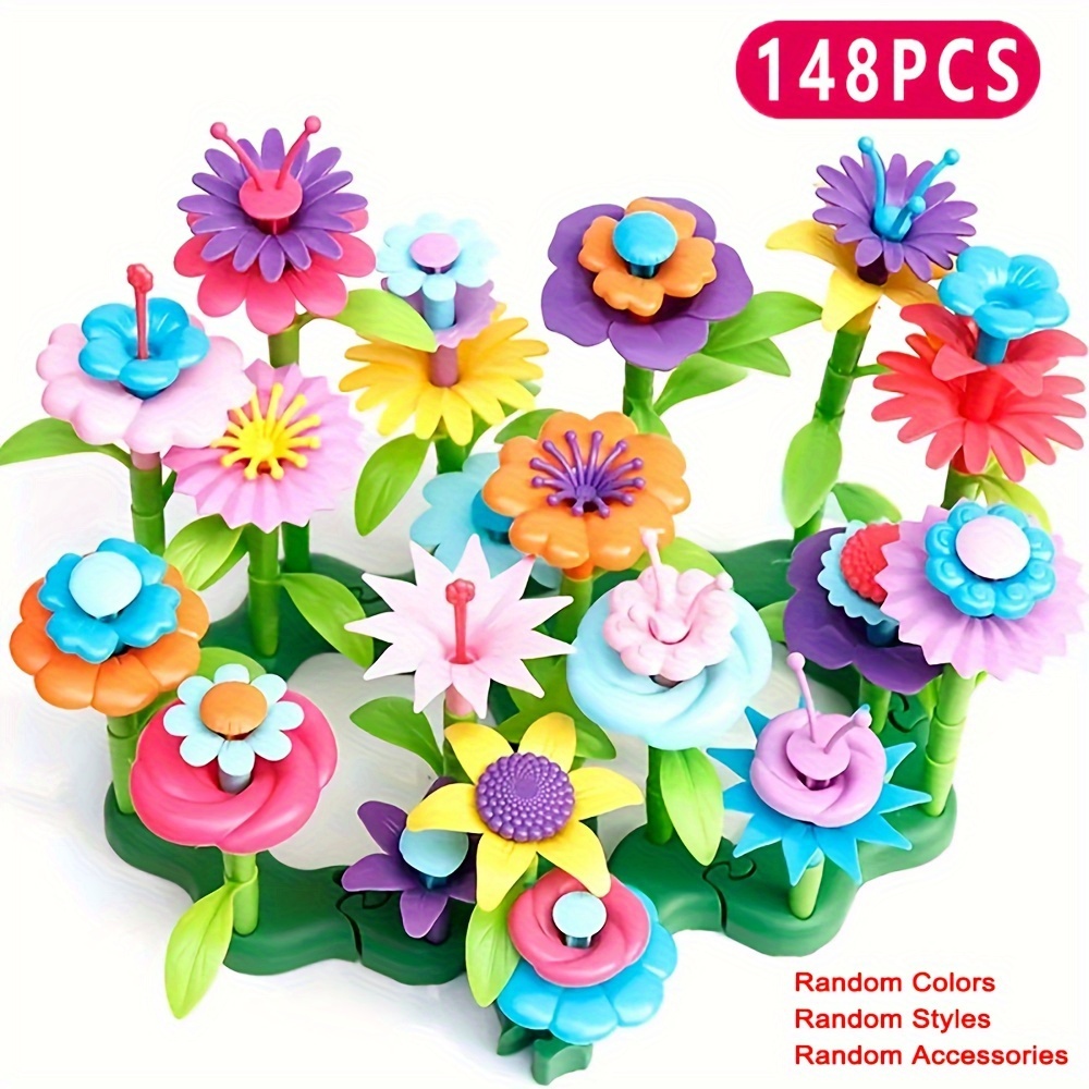 Flower Garden Building Toys Gardening Pretend Toys Stacking Game Play ...