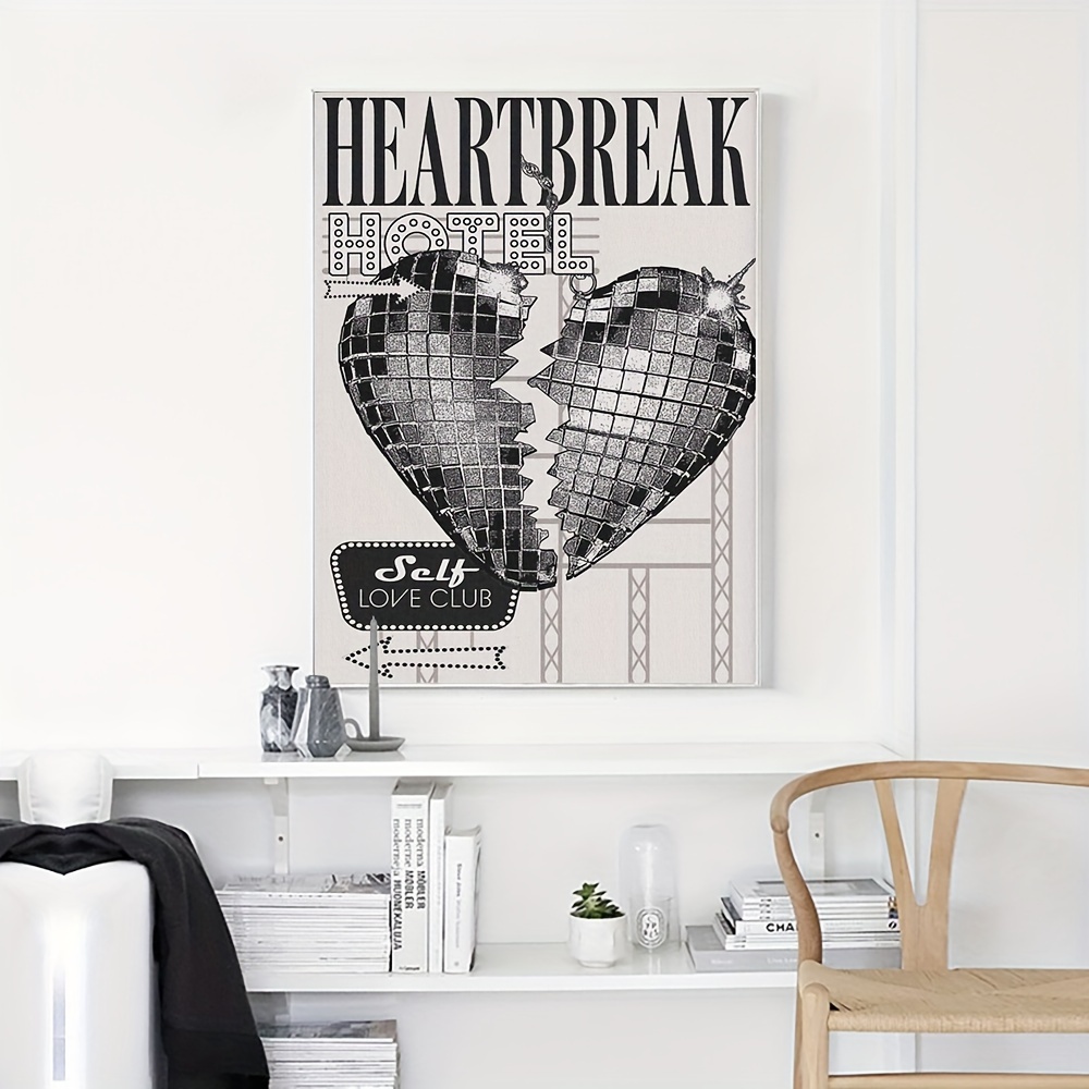 Heartbreak Hotel Painting Prints Posters Disco Heart Mirror - Temu