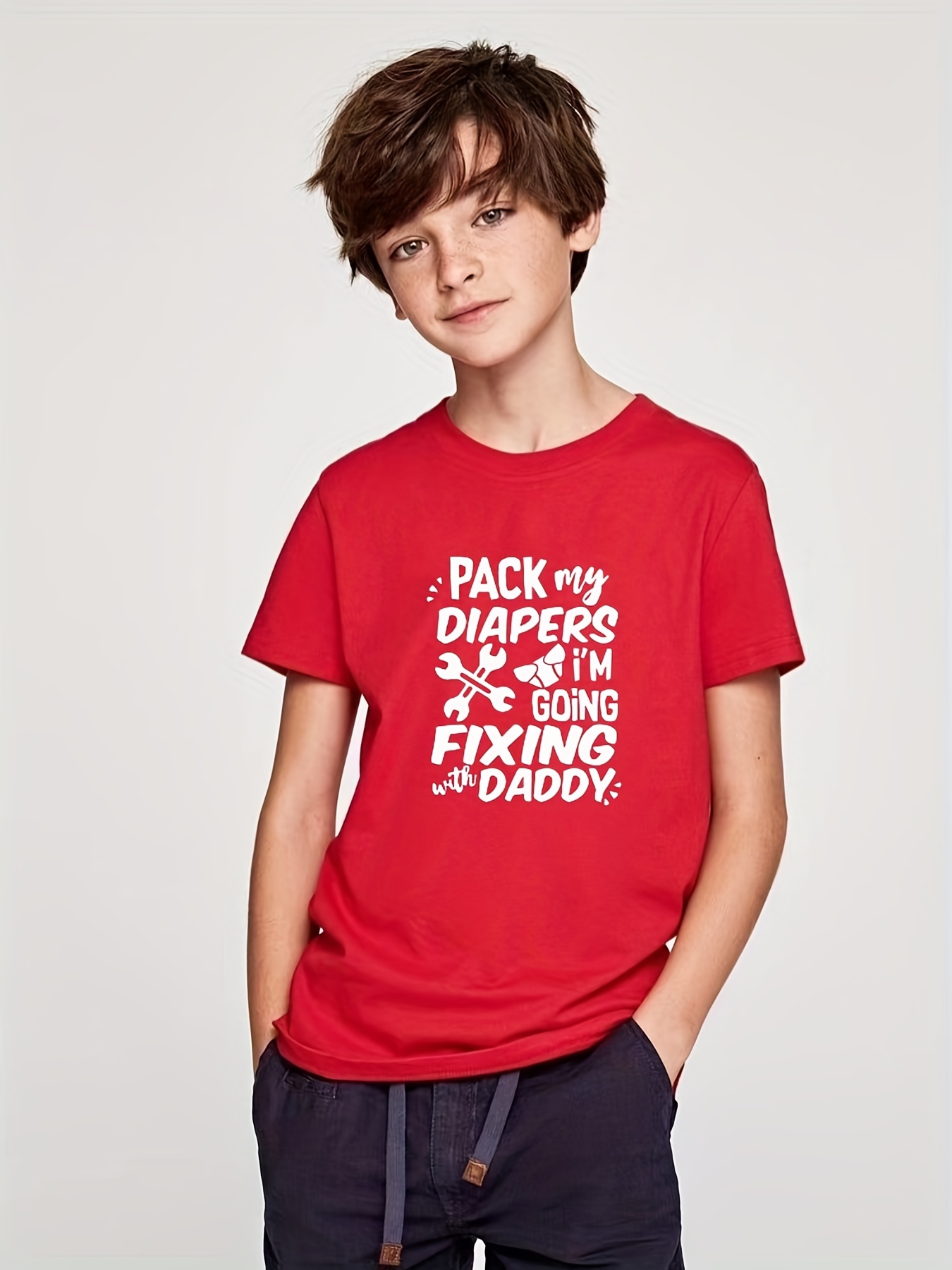 Boys Fist Bump Print T shirt Casual Comfortable Short Sleeve - Temu ...