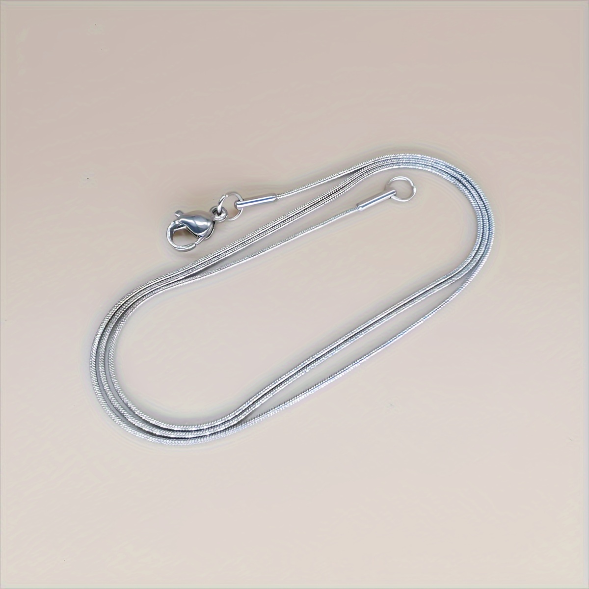 Stainless Steel Round Snake Necklace Chain Lobster Clasps - Temu United ...