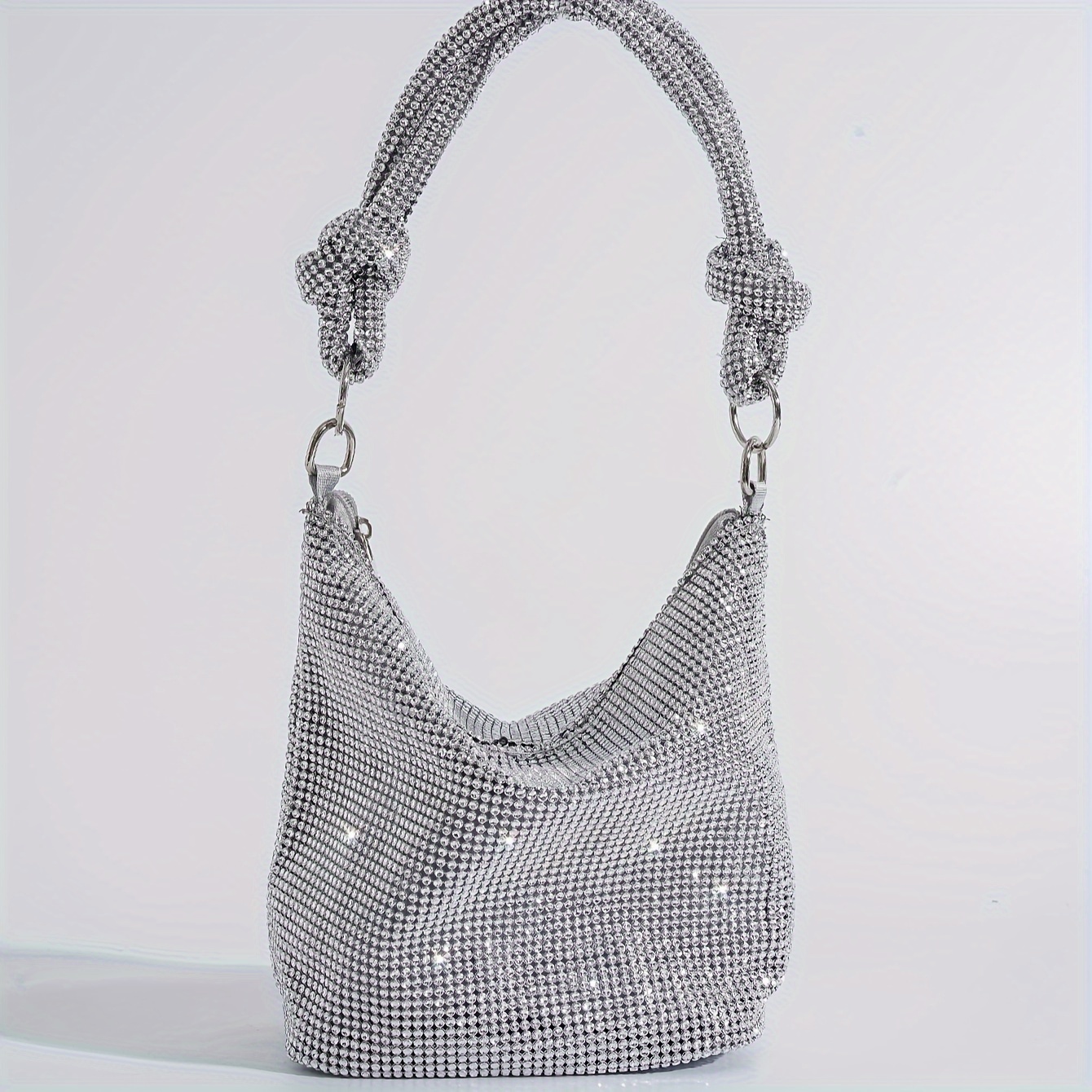 Classic Carnaval Silvery Rhinestone Decor Zipper Dinner - Temu United ...