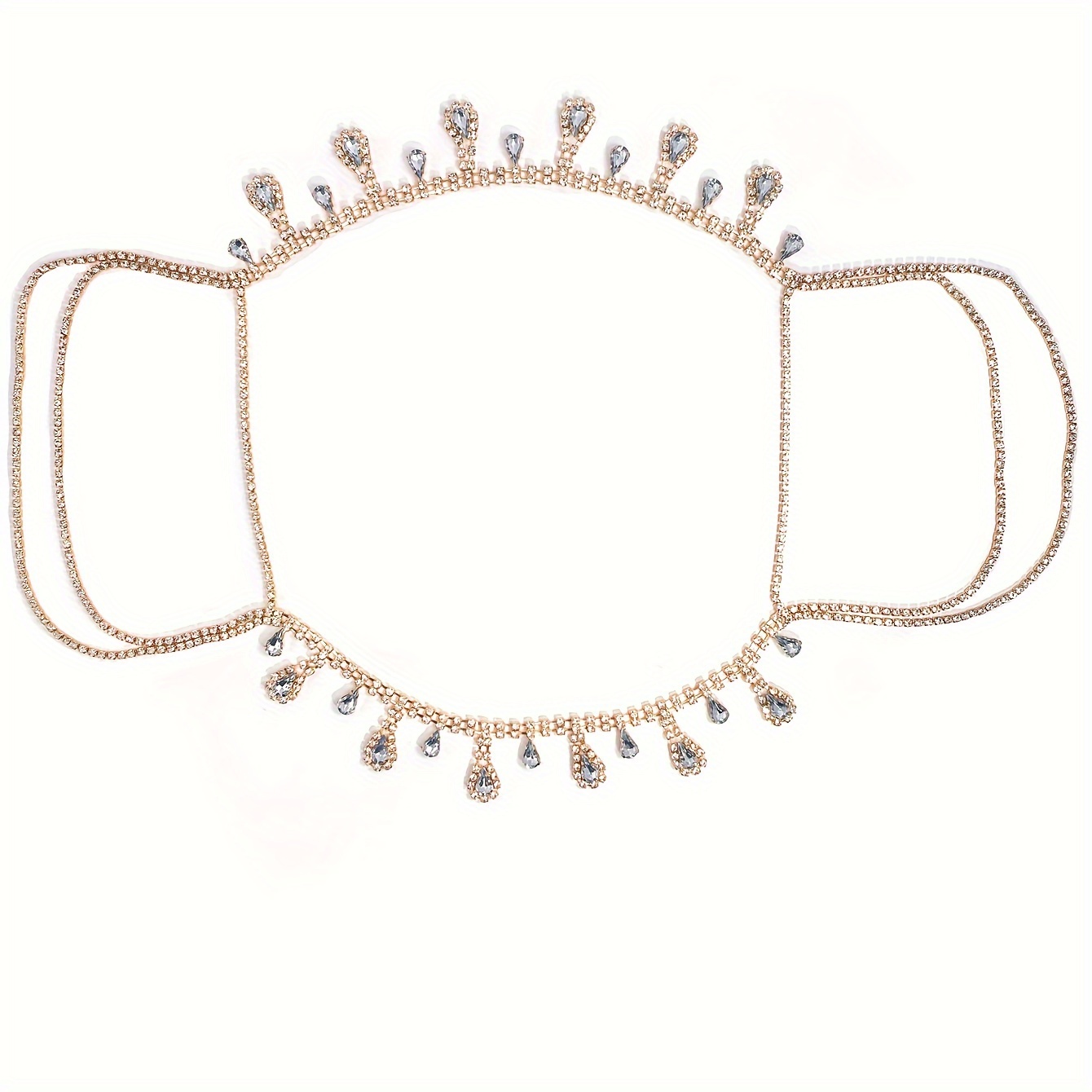 Multi Layers Shiny Water Drop Shape Pendant Shoulder Chain - Temu ...