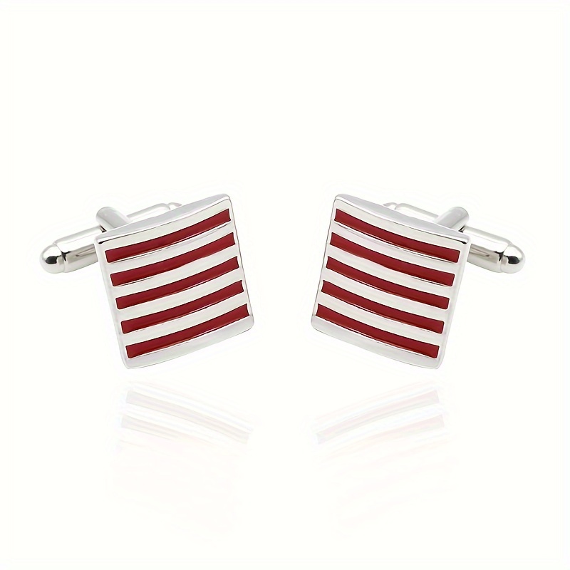 Creative Versatile Striped Cufflinks Fashion Geometric Alloy - Temu Ireland