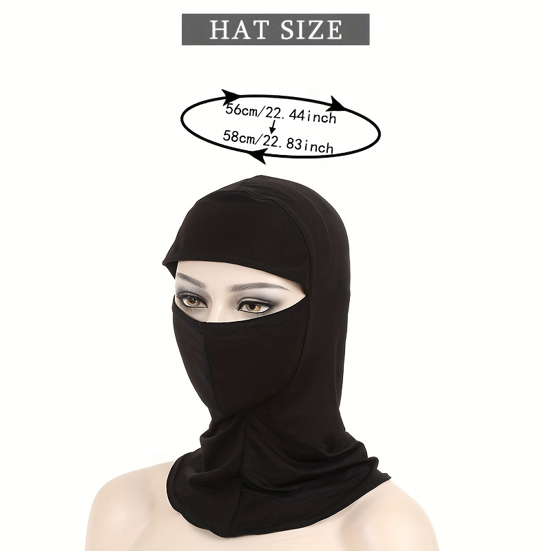 Black Hooded Mask Hats Simple Elastic Head Scarf - Temu Australia