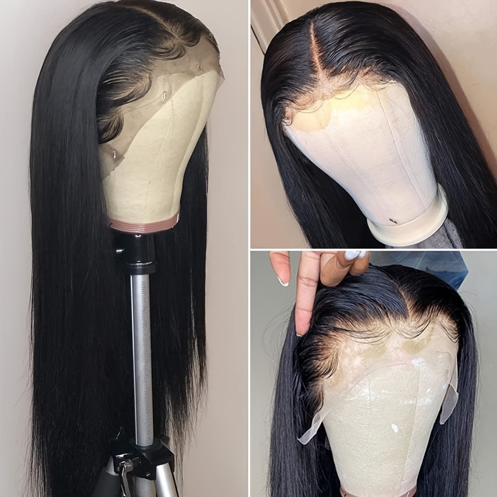 Straight 13x6 Lace Front Wigs Human Hair Pre Plucked 180 - Temu Ireland