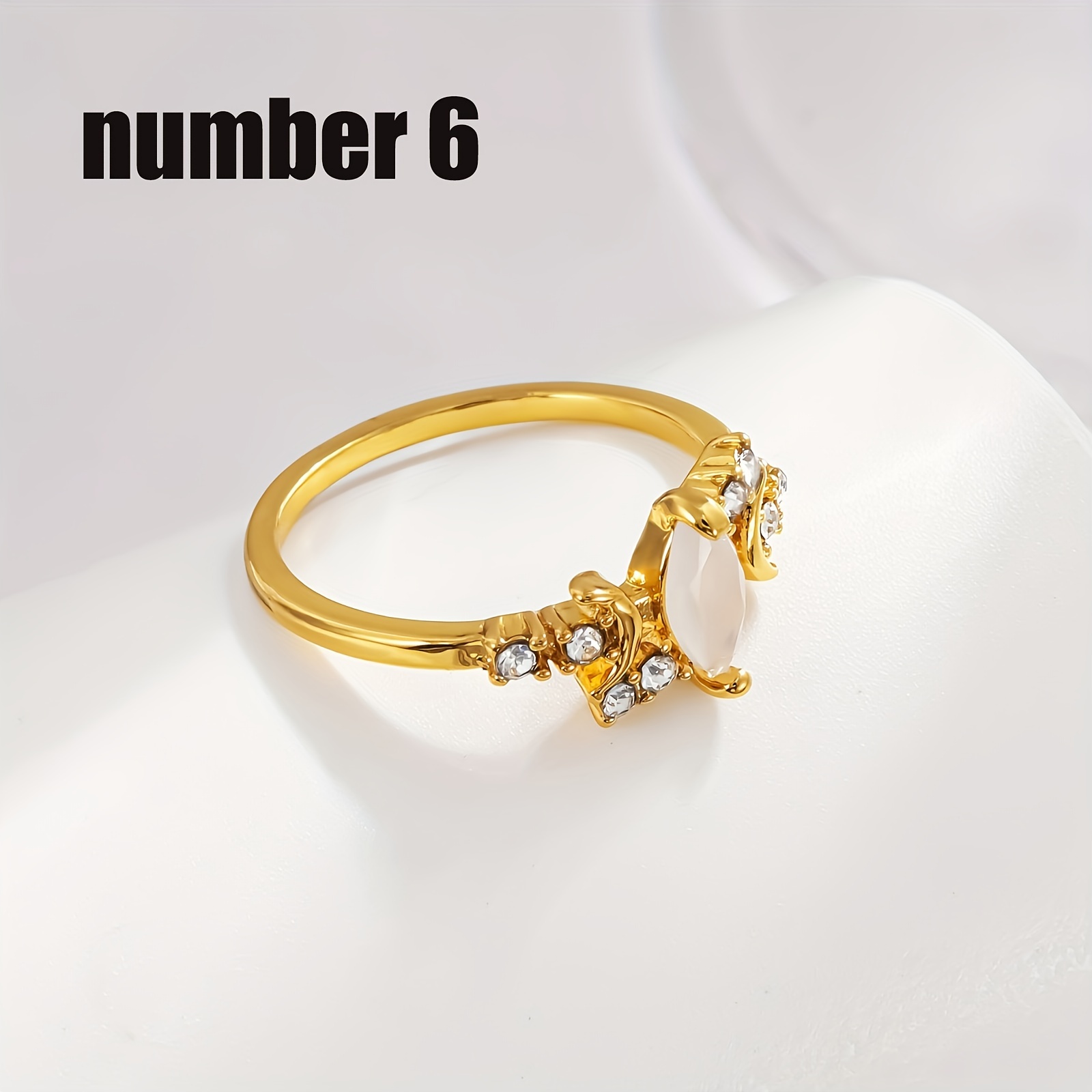 Men's Golden Silvery Opal Ring Rhinestone Moon Ring Fashion - Temu ...
