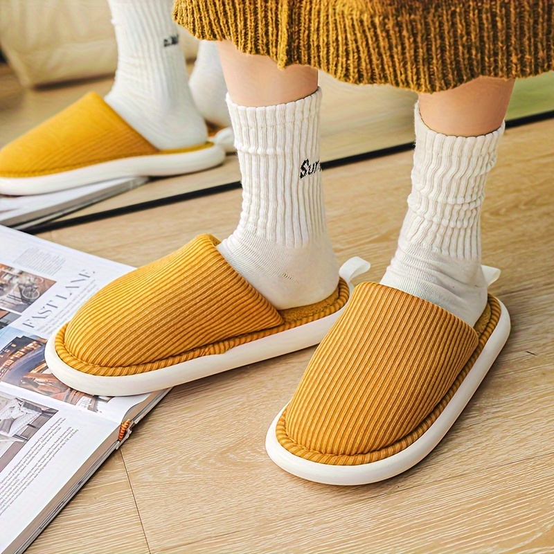 Solid Color Winter Slippers Minimalist Comfy Closed Toe Slip - Temu Canada