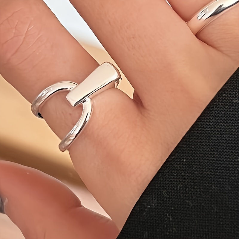 S925 Sterling Silver Geometric Asymmetrical Open Girls - Temu United ...