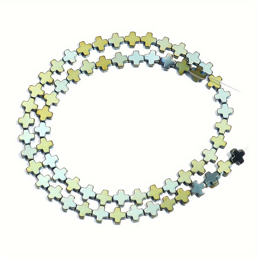 1 Strand Beads/strip Gallstone Cross Beaded Loose Beads Diy - Temu ...