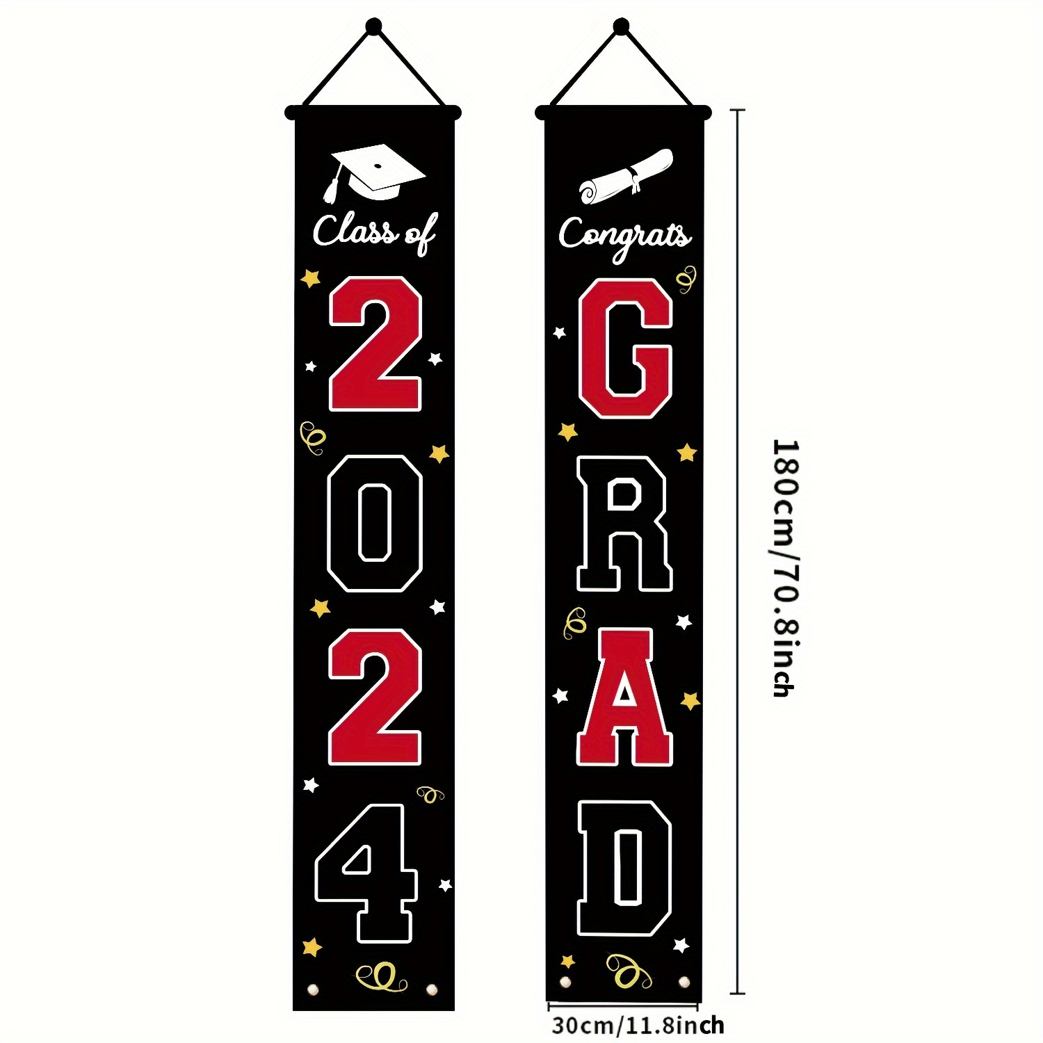 2024 Graduation Banner Decorations Porch Sign Set Red White - Temu Canada