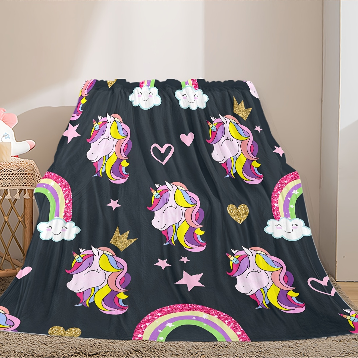 Colorful Cartoon Cat Print Blanket Soft Warm Throw Blanket - Temu ...