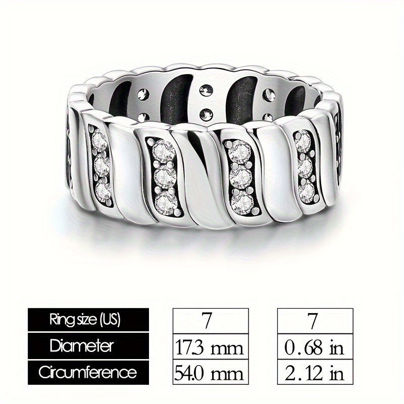 Silvery Shiny Cubic Zirconia Cross Pattern Ring Luxurious - Temu Canada