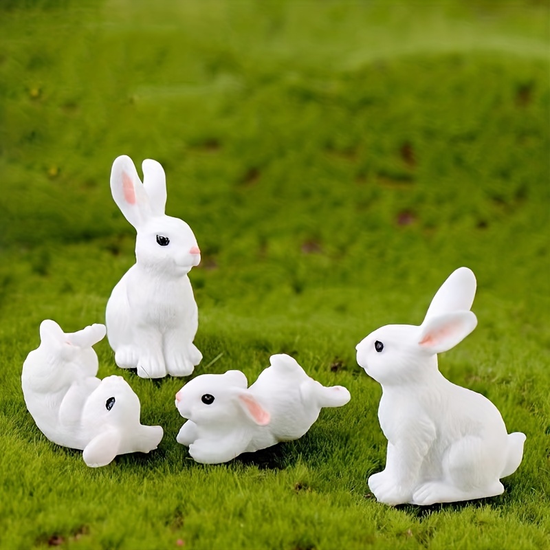 Miniature Rabbit Resin Statue Easter Micro Landscape Bonsai - Temu