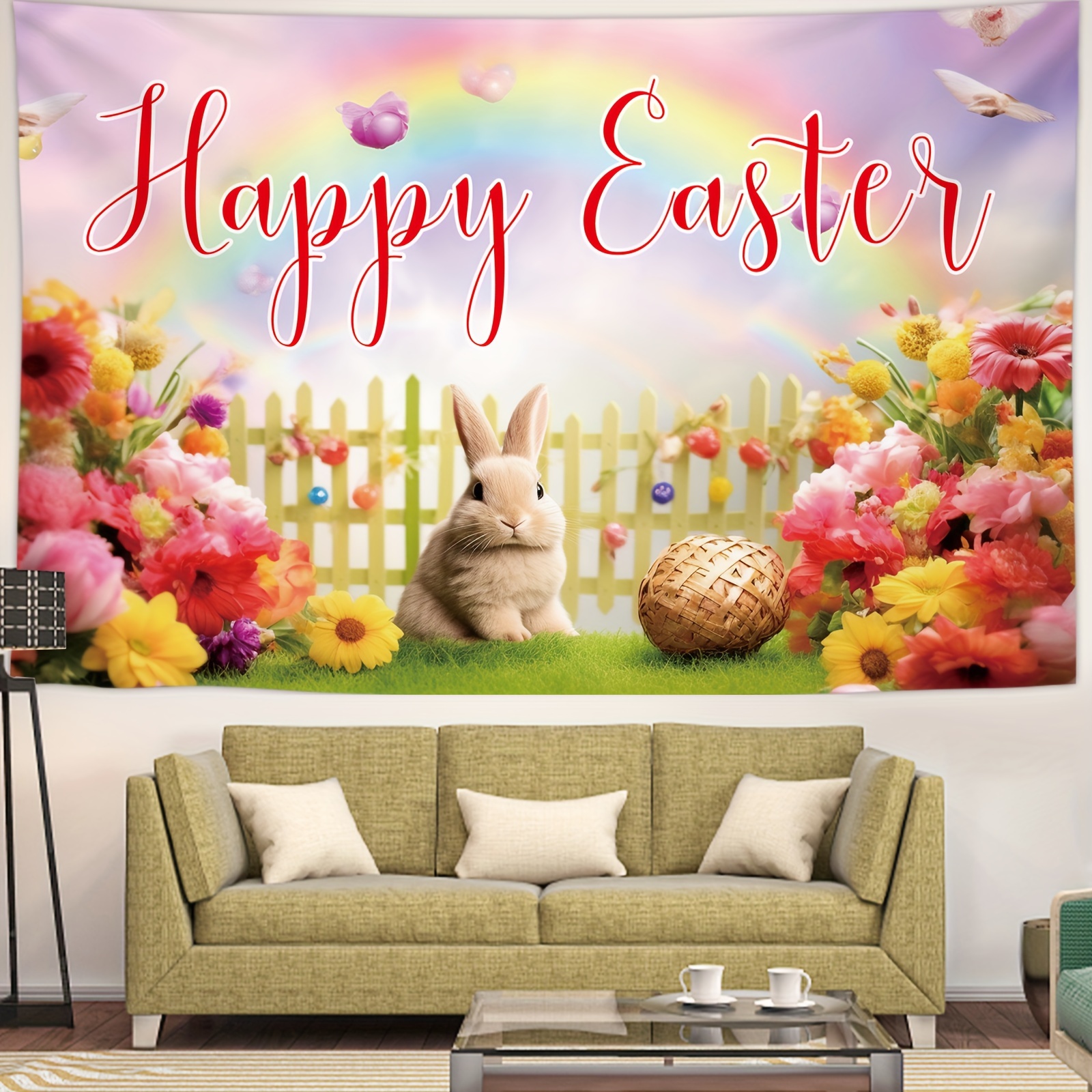 Happy Easter Photography Backdrop Bunny Grassland Background - Temu New ...