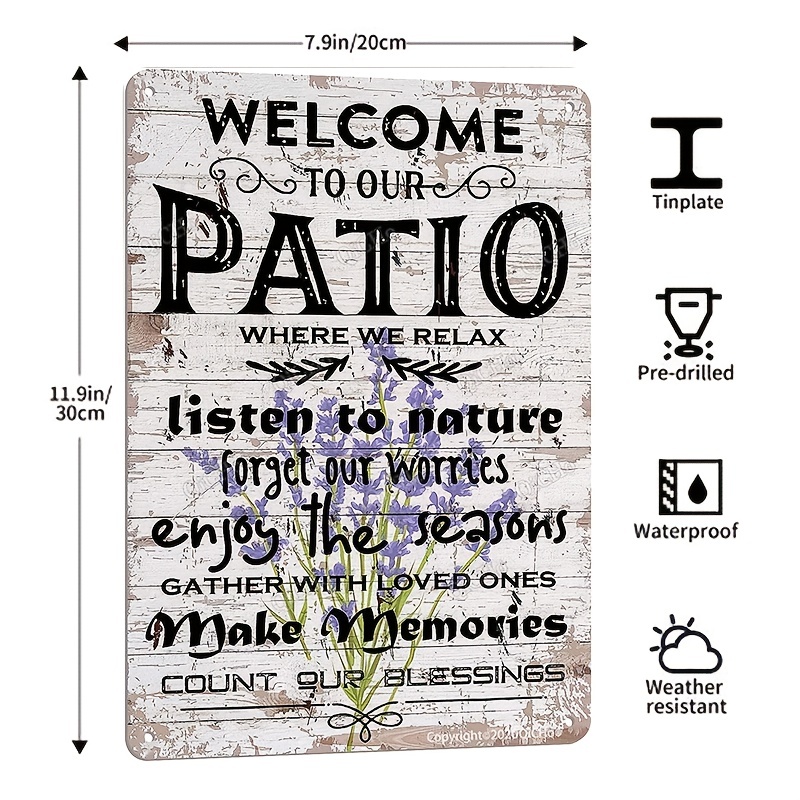 Add A Touch Vintage Charm Patio Durable Metal Sign Wall - Temu