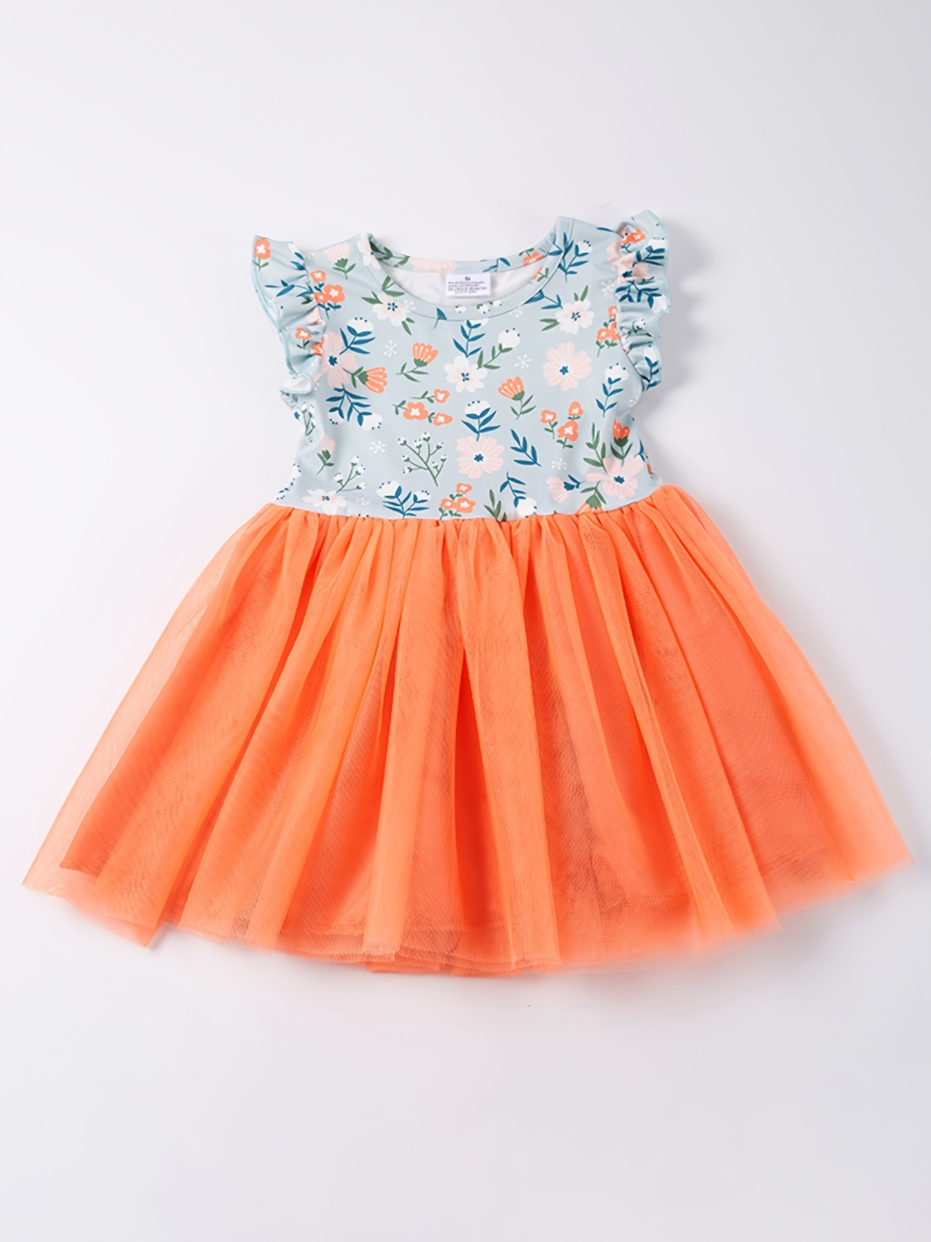 girls sleeves floral mesh splicing princess dress - Temu Australia