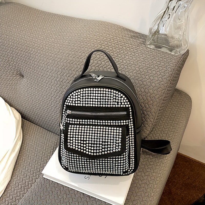 Mini Fashion Rhinestone Backpack Trendy Crossbody Bag - Temu New Zealand
